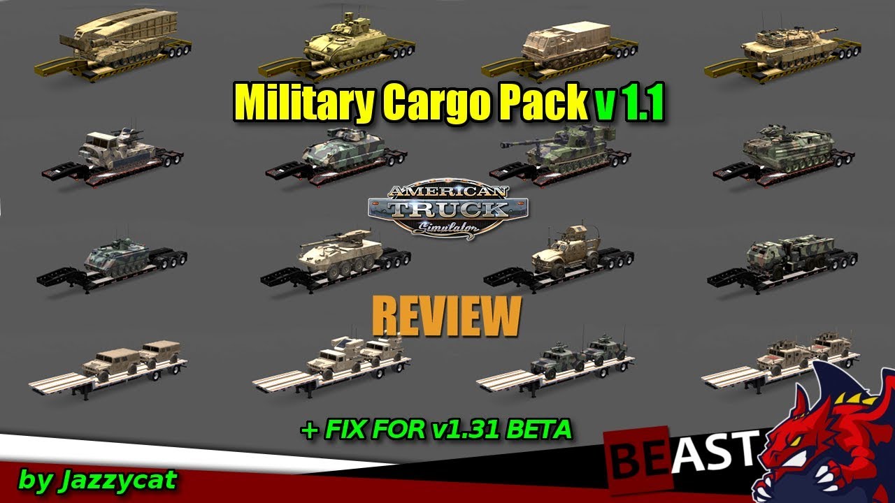 ATS | trailer mod "Military Cargo Pack" v1.1 + FIX by Jazzycat - review ...
