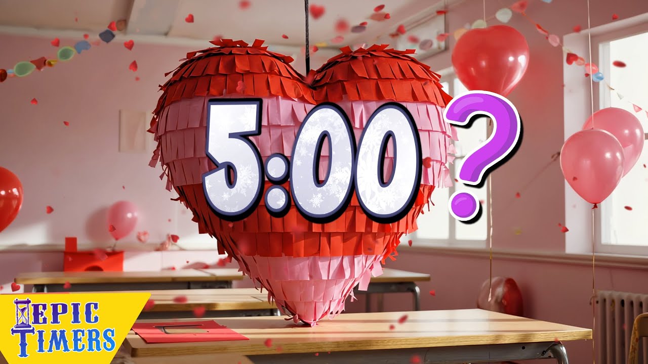 5 Minute Timer Valentines Day Heart Pinata Bomb with music - YouTube