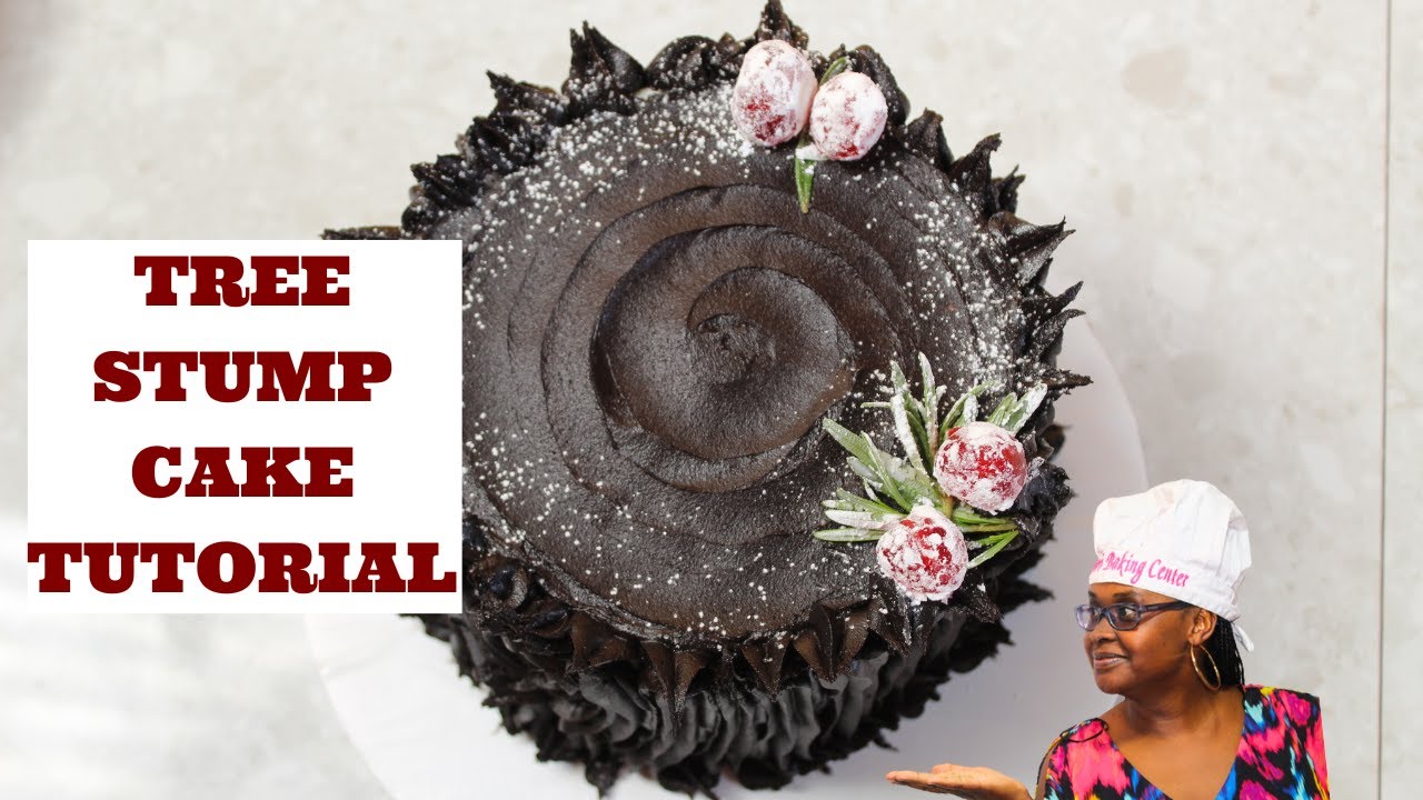 EASIEST Tree Stump Cake tutorial (using Chocolate Buttercream Frosting ...