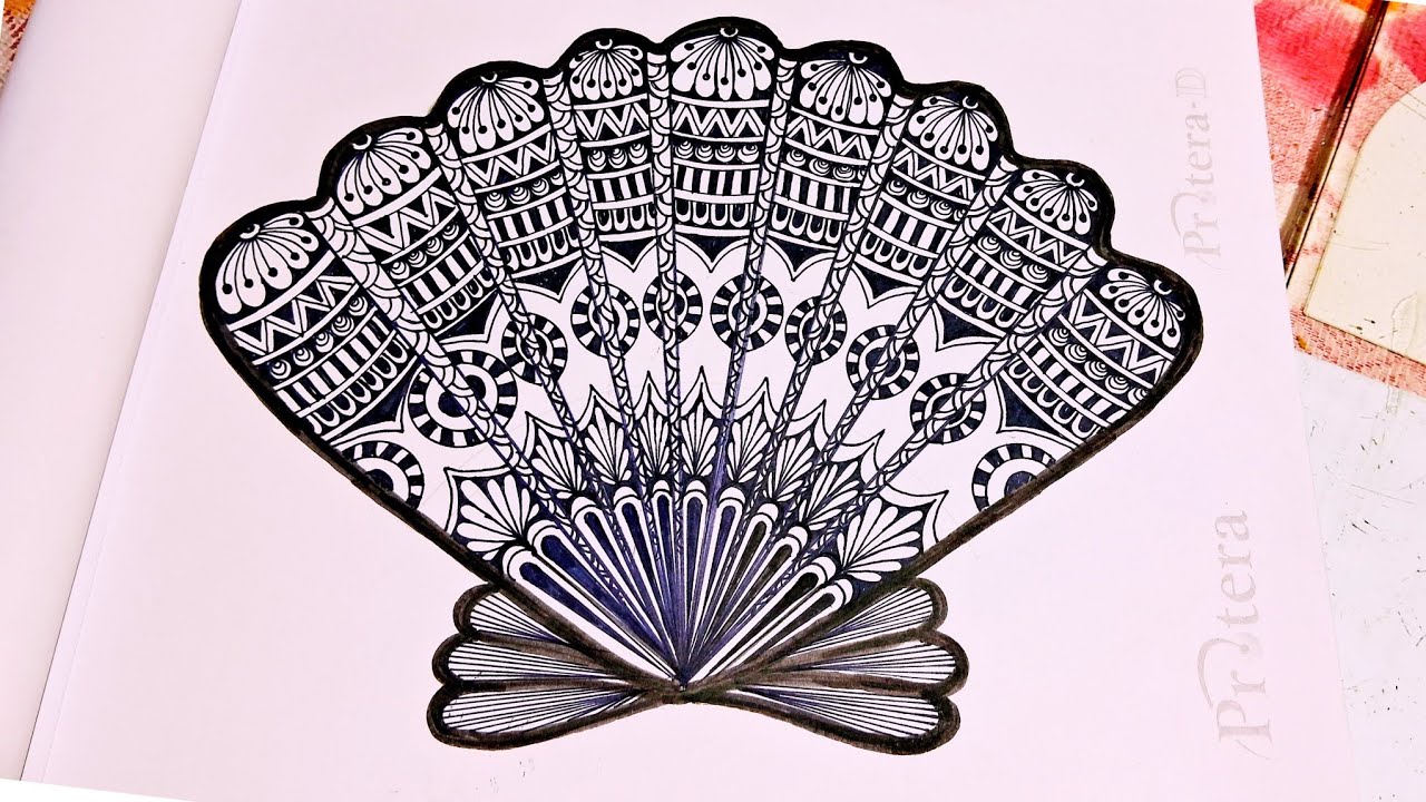 How To Draw Seashell Mandala Step By Step || Mandala Art || Zentangle ...