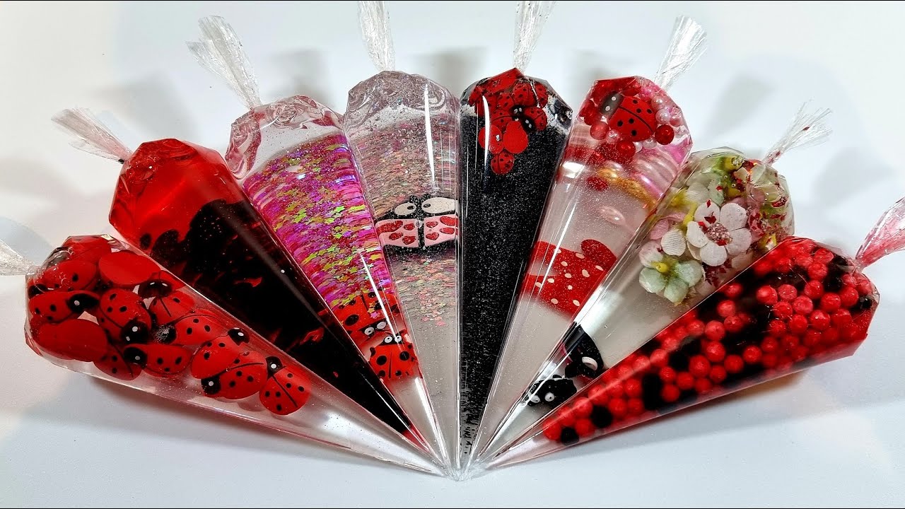 Making Lady Bug Slime With PipingBags | Relaxing Satisfying Slime Video ...