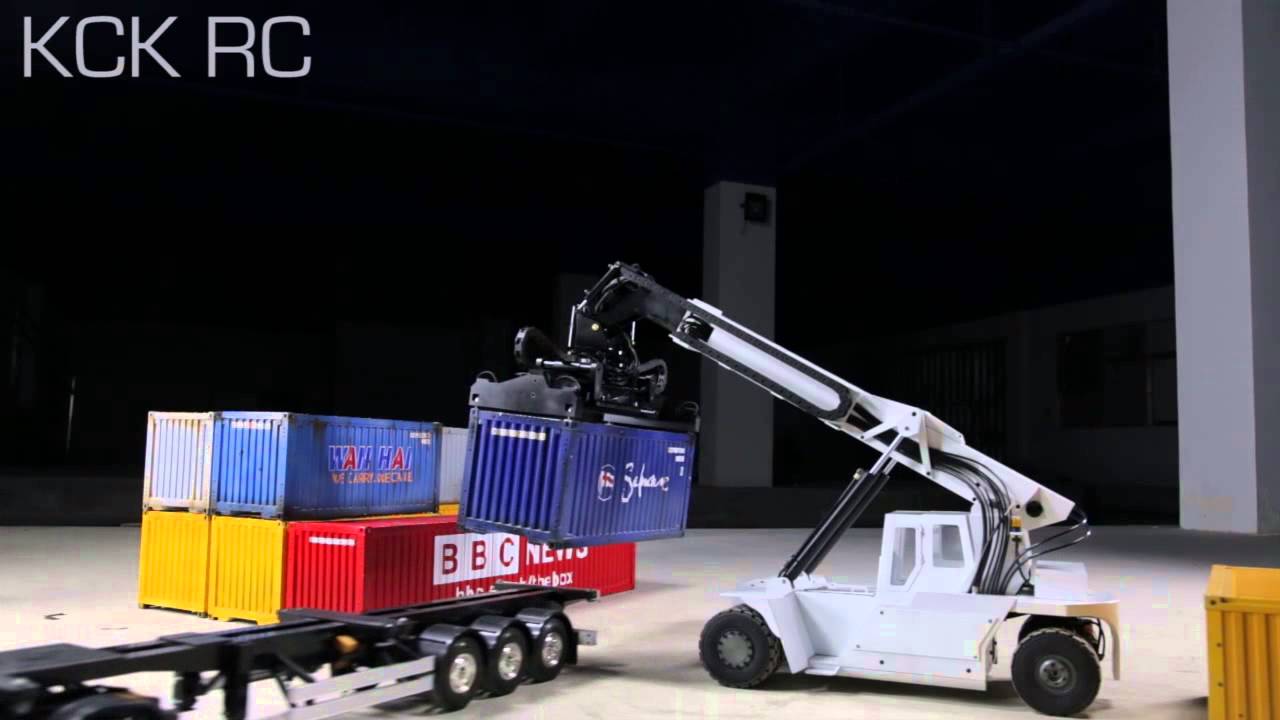 RC Reach stacker KFR container handling-The stacking - YouTube