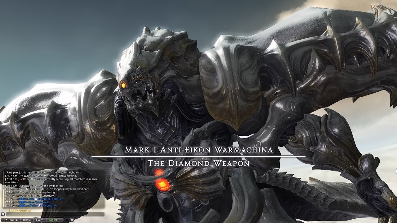 Diamond Weapon Boss Fight - The Cloud Deck - Final Fantasy XIV - YouTube