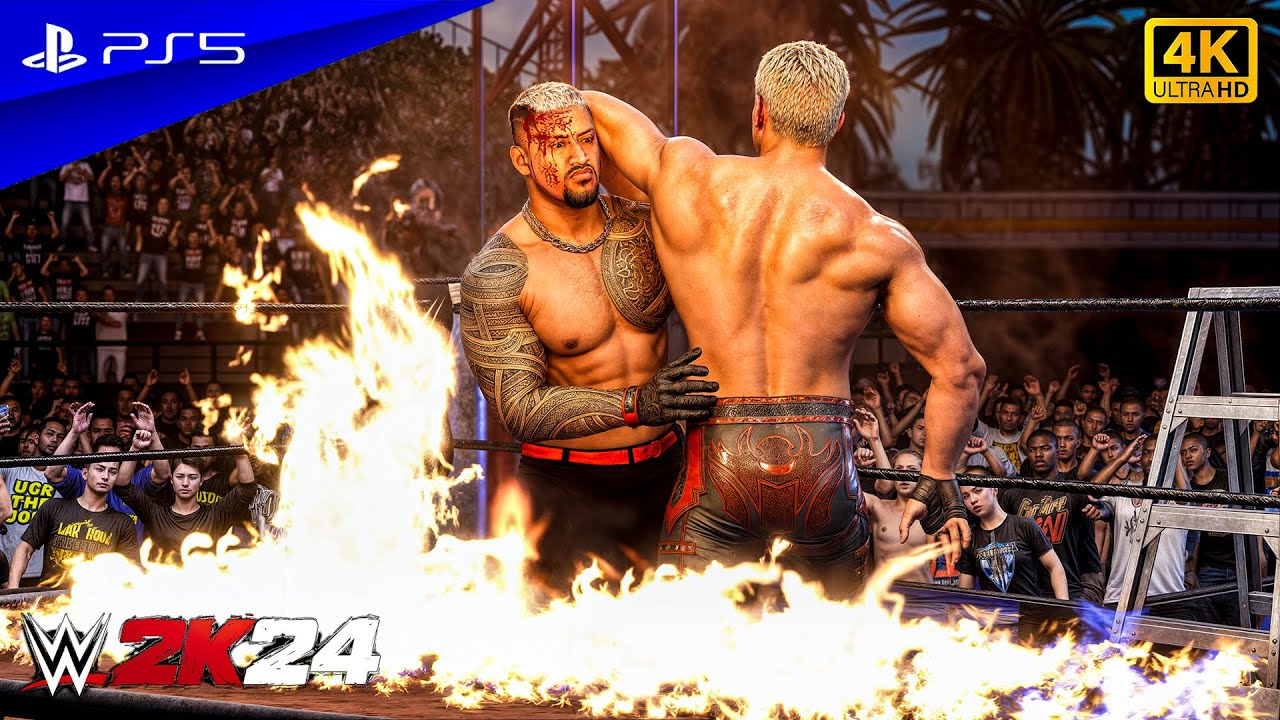 WWE 2K24 - Cody Rhodes vs. Solo Sikoa | Extreme Rules Undisputed WWE ...