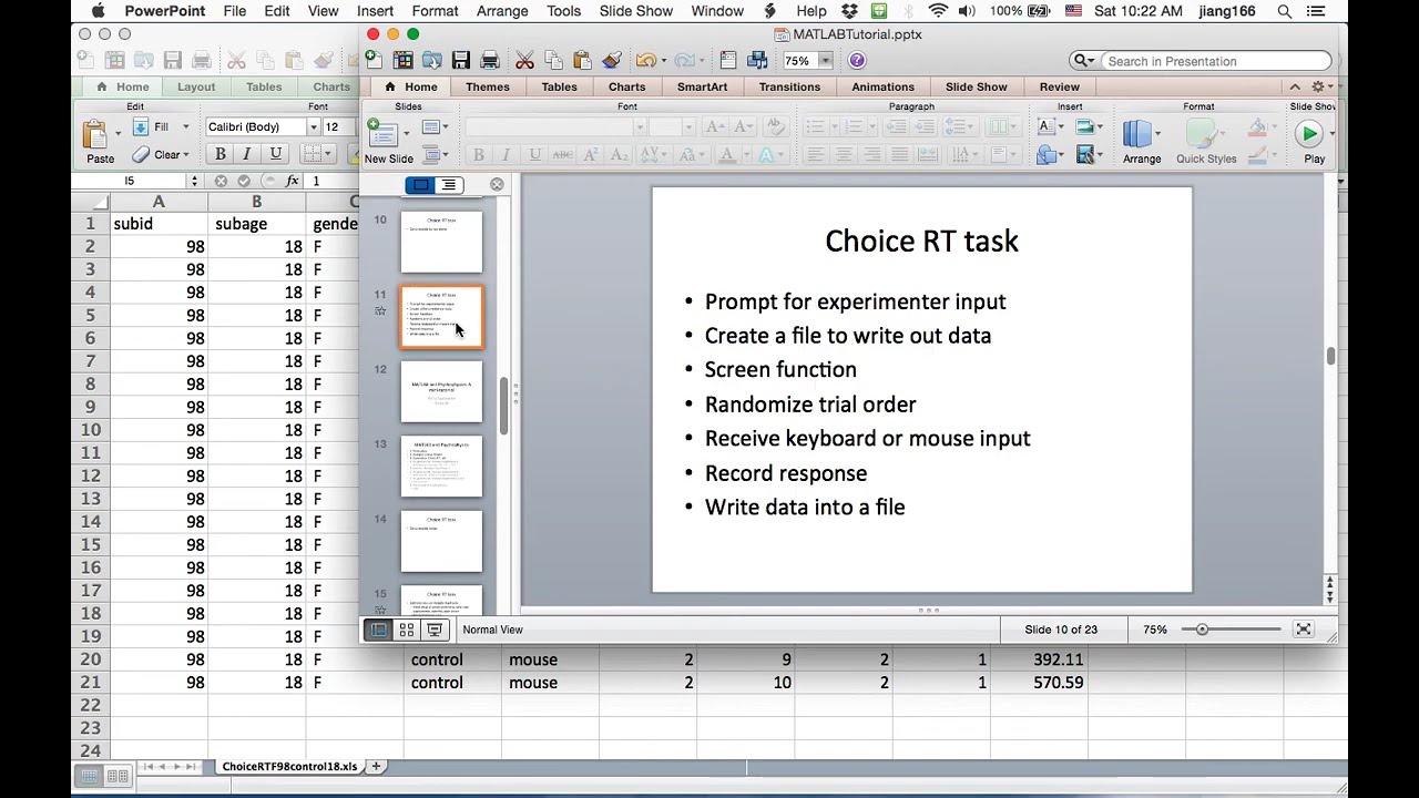 Matlab And Psychtoolbox Tutorial Part2 Example Choice Rt Youtube