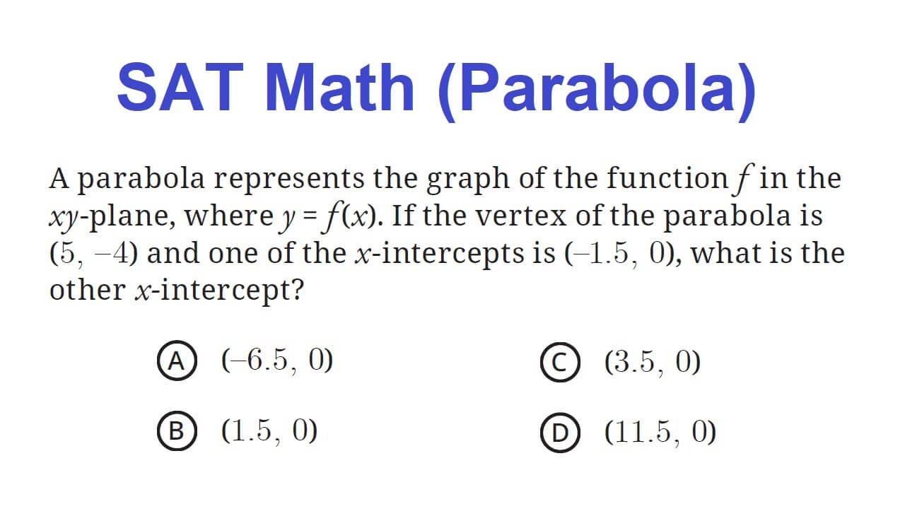 SAT Math (Parabola) - YouTube