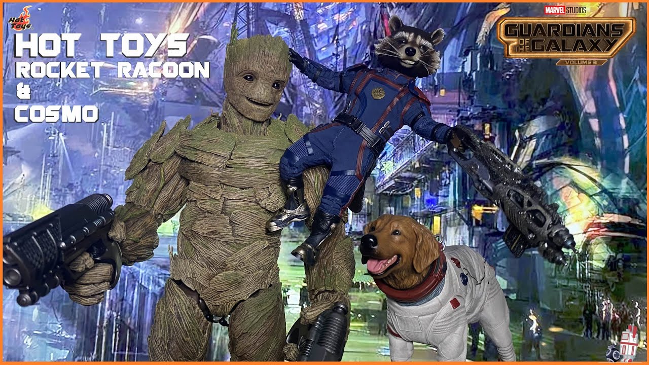 Hot Toys | 1/6 Scale Rocket Racoon🦝 And Cosmo🐶 (GOTG3) Figure Review ...