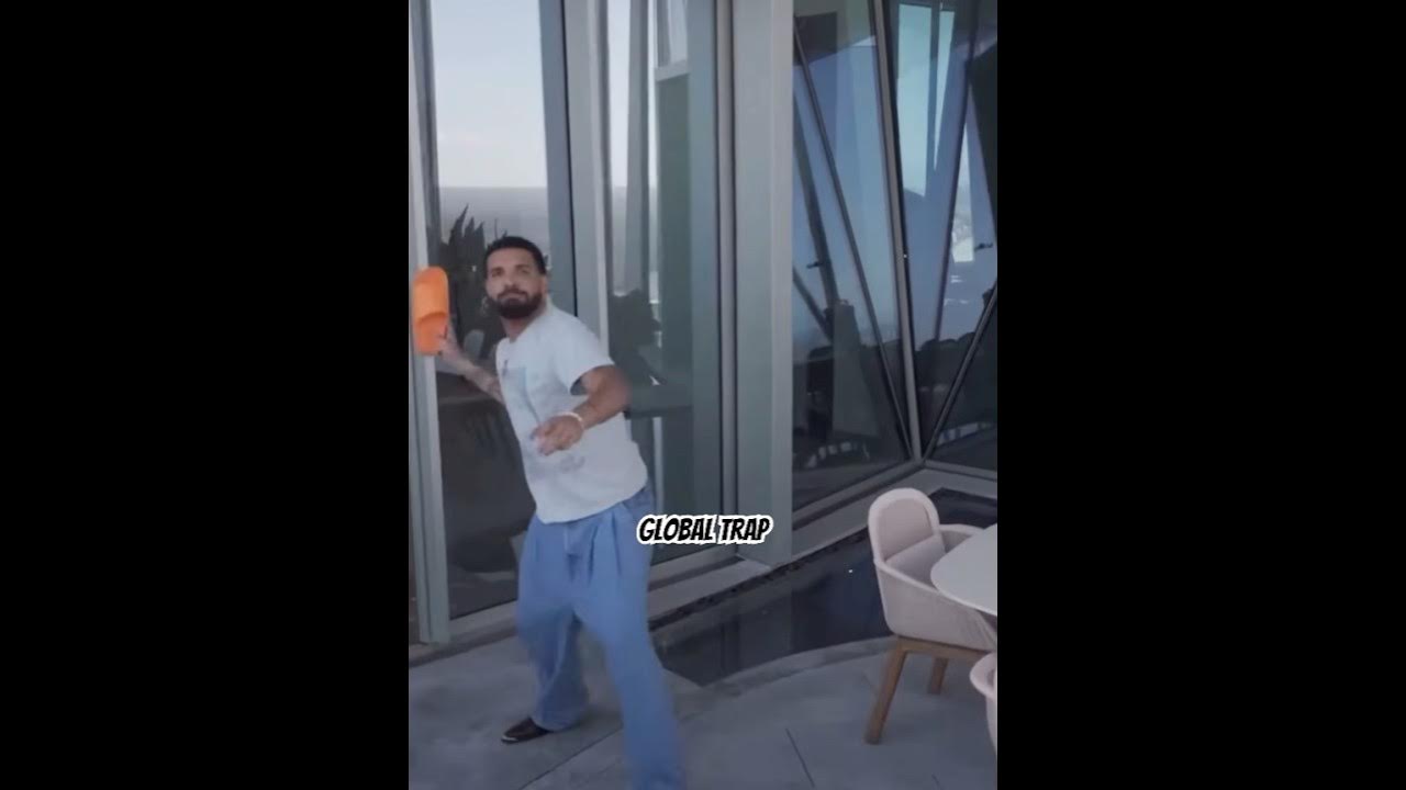 DRAKE THROWS SHOE AT DRONE SPYING ON HIM - YouTube