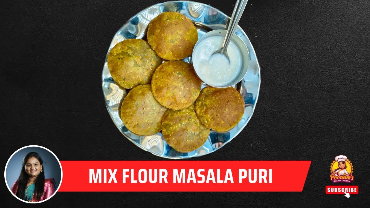मिक्स आटा मसला पुरी | Mix Flour Masala Puri | jolad vade snacks recipe ...