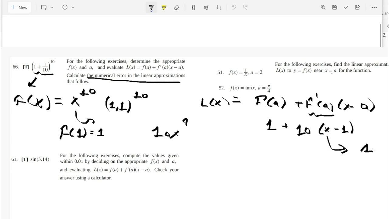 Linear approximation examples pt 2 - YouTube
