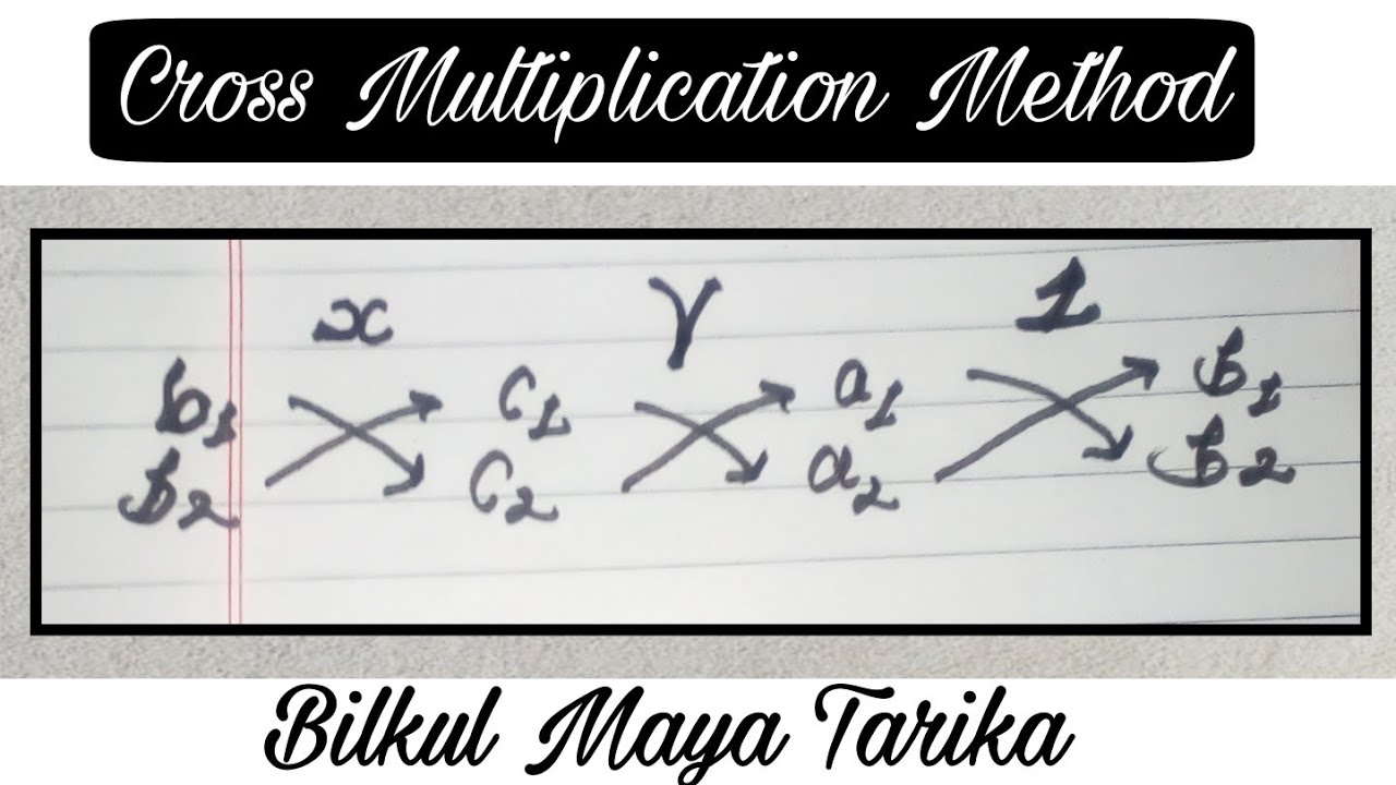Cross Multiplication Method - Algebraic Methods of Solving a Pair of ...