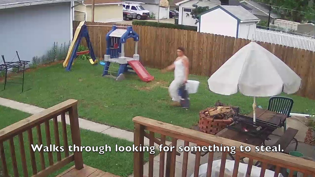 Thief Wanders Through Yard And Steals Most Petty Thing... - YouTube
