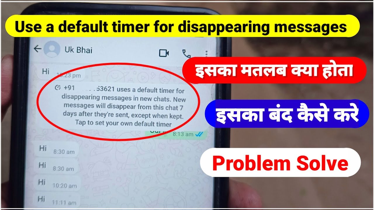 Use A Default Timer For Disappearing Messages In Whatsapp | how to turn ...