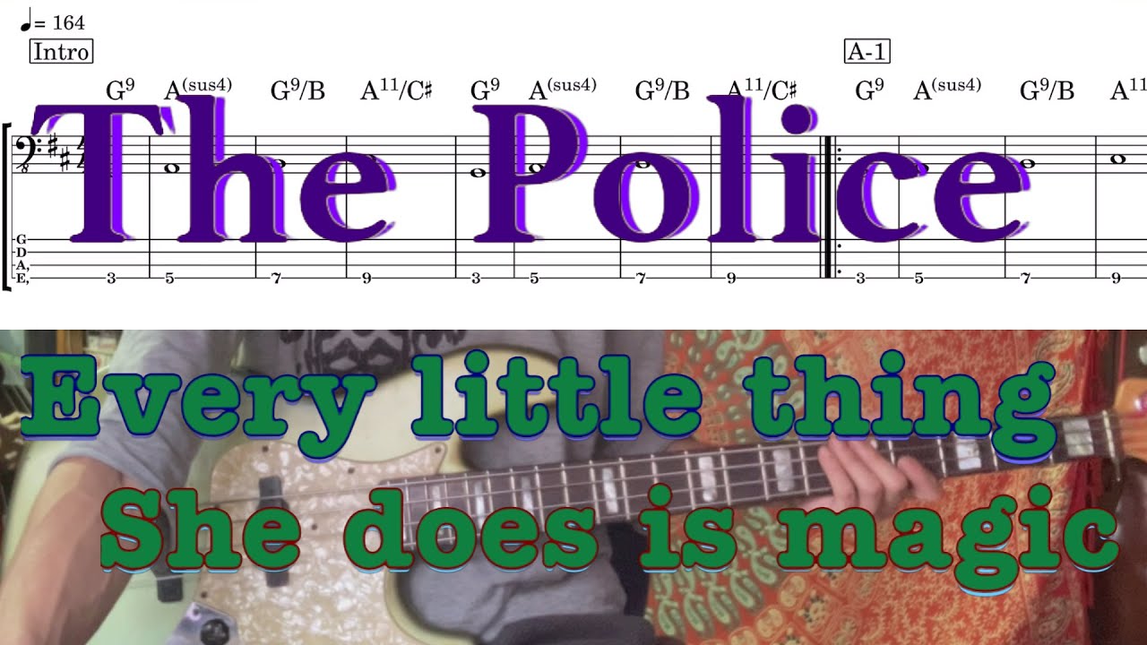 【Bass Cover TAB】「Every Little Thing She Does Is Magic」The Police（w/tab ...