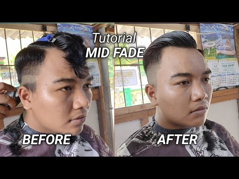 Tutorial potong rambut pria model mid fade haircut buat pemula 💈 potong rambut pasrepan 💈 - YouTube