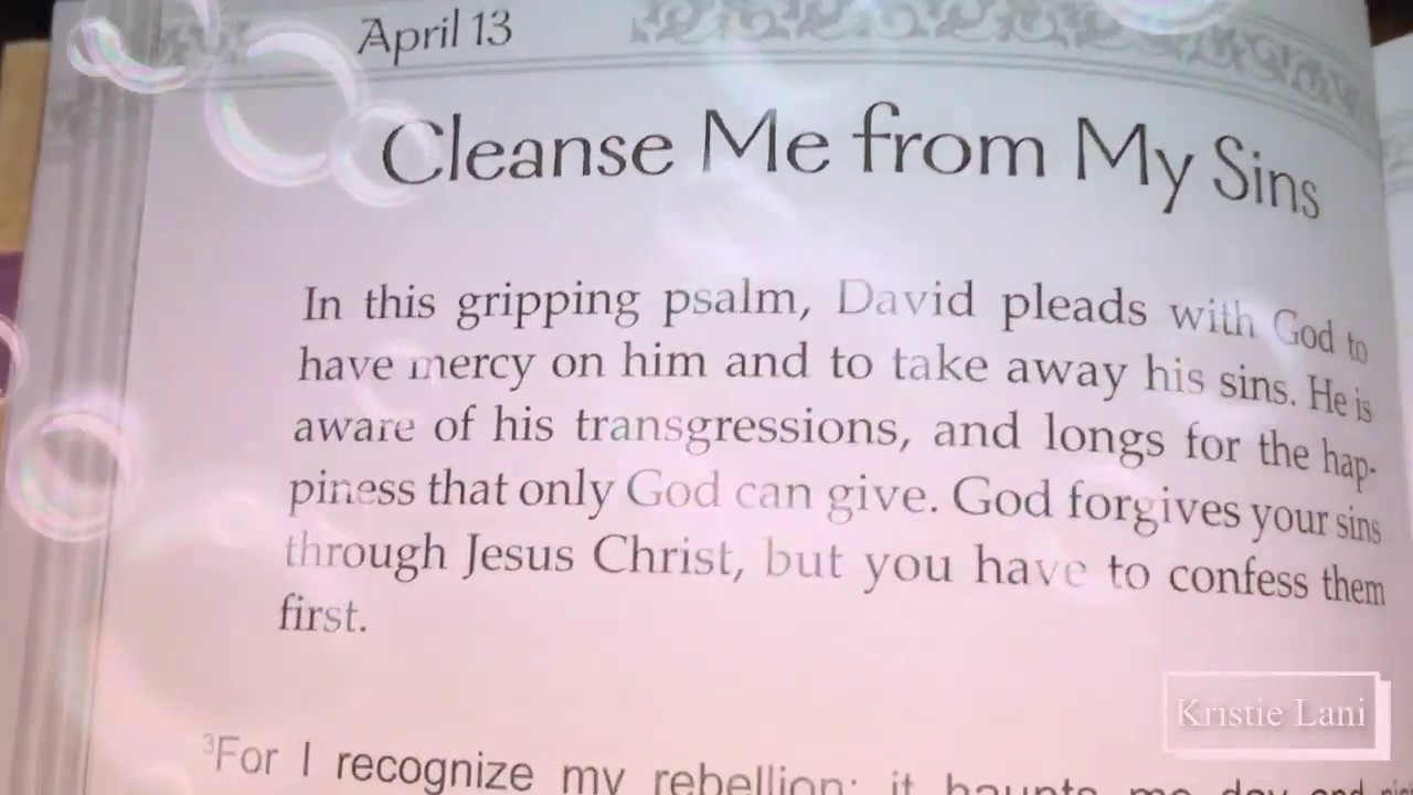 Daily Devotional April 13-Cleanse Me From My Sins - YouTube
