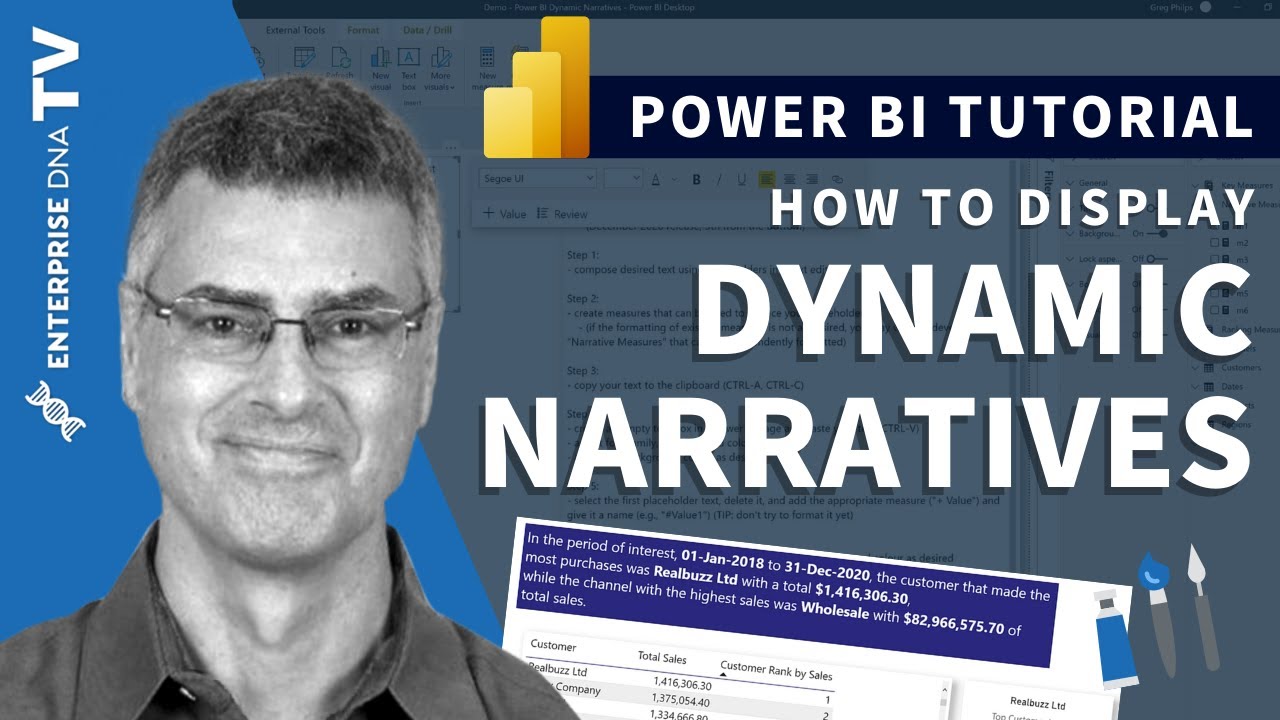 How To Display Dynamic Narratives For Interactive Data - Power BI - YouTube