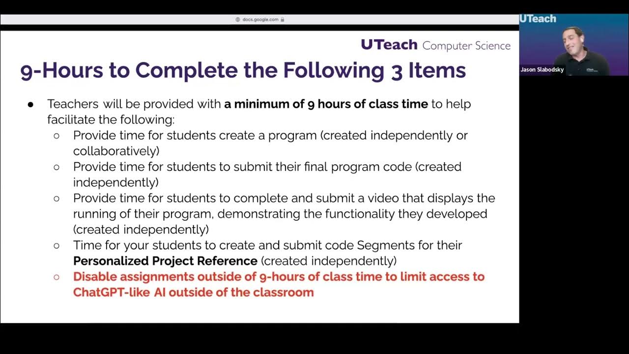 Create Performance Task Changes & Updates to UTeach CSP Curriculum ...