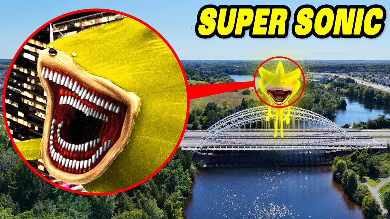 Drone Catches GIANT SUPER SHIN SONIC IN REAL LIFE!! (SUPER SONIC TAPES ...