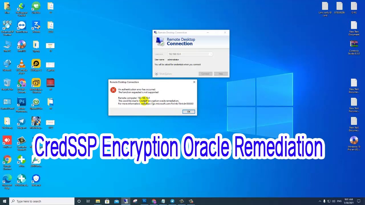 CredSSP Encryption Oracle Remediation Error in Windows 10 - YouTube