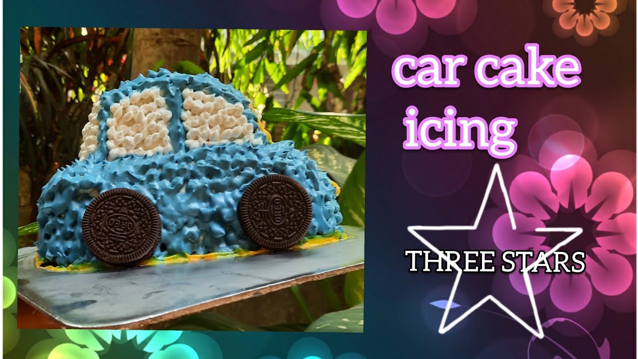 Car 🚗cake🎂 icing|| very easy|| by THREE STARS.... #cakeicing - YouTube
