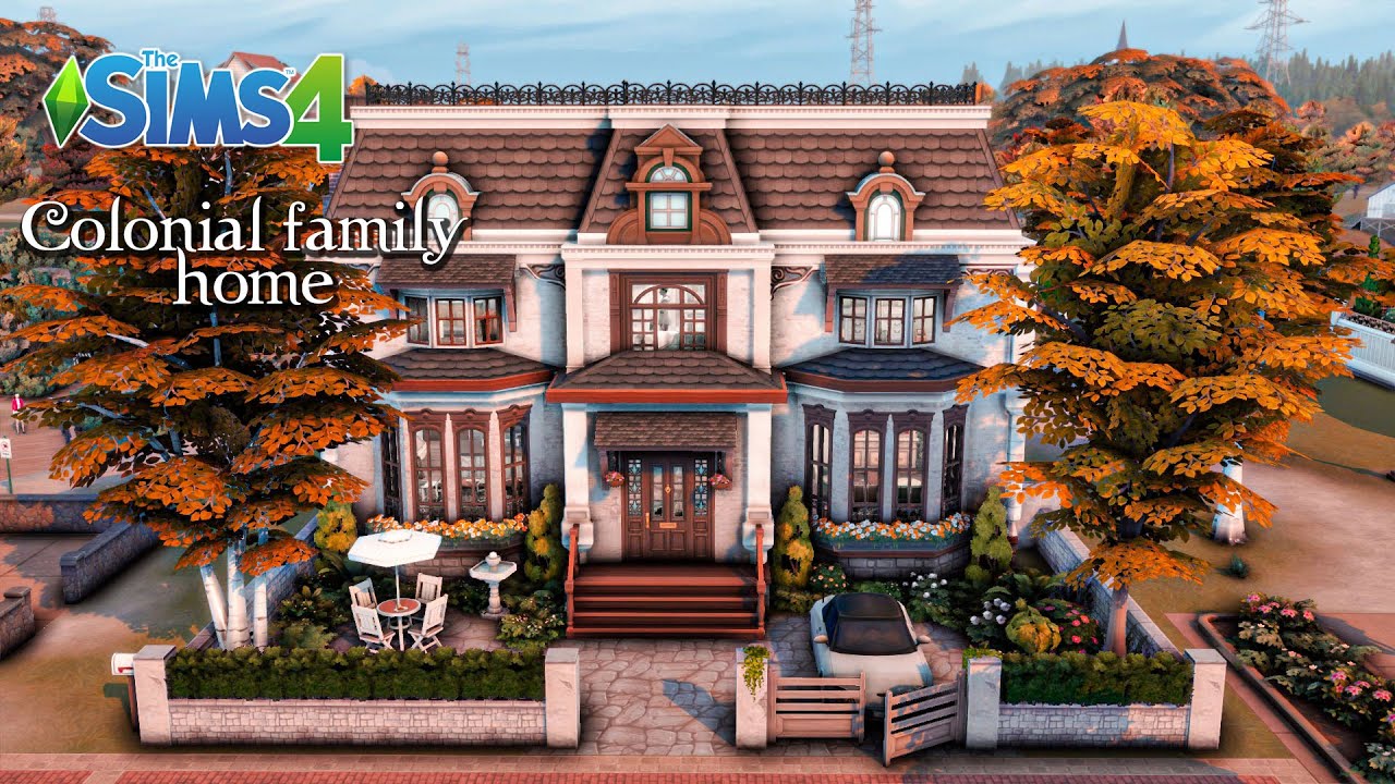 Colonial Family Home | Sims 4 | Stop motion | NO CC - YouTube