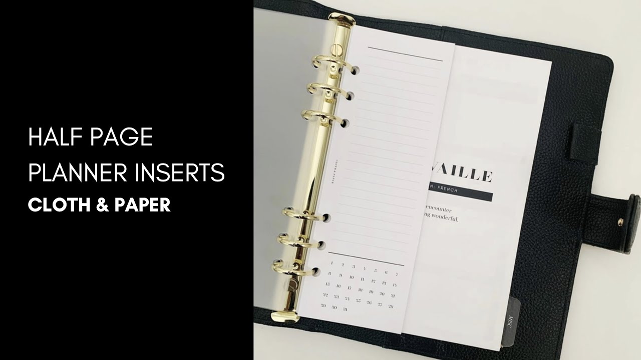 How to Use Our Half Page Planner Inserts | Cloth & Paper - YouTube