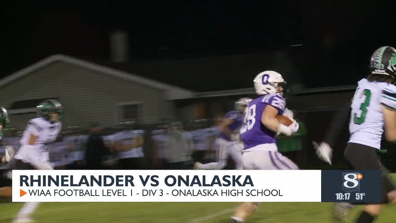 Onalaska football storms past Rhinelander in playoff opener - YouTube