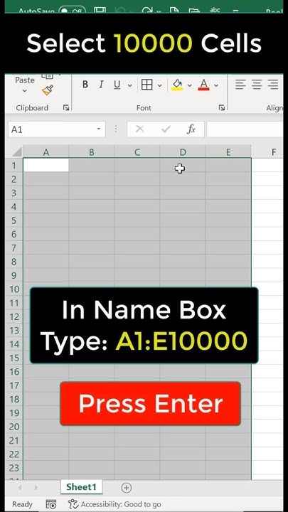 Excel Hacks: Select 10000 cells in 1 Second #excel #shorts - YouTube