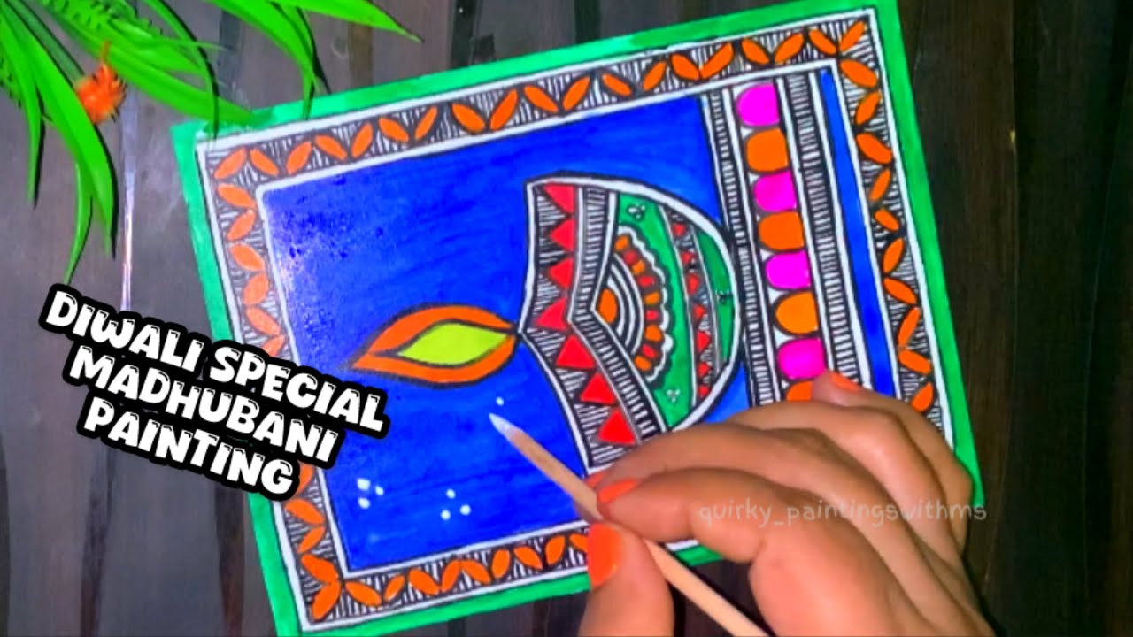 Diwali Drawing Madhubani Painting ||Mithila Painting art for Beginners ...