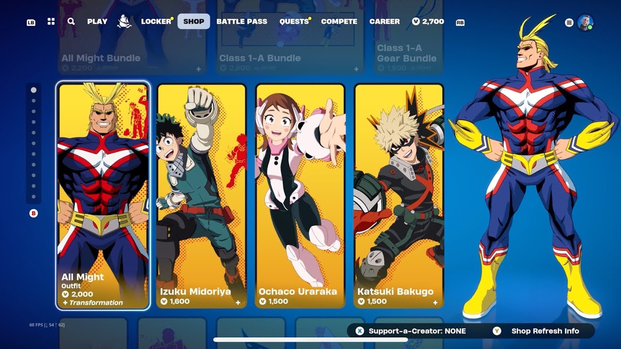 Fortnite Item Shop - All MHA Skins Are Back - YouTube