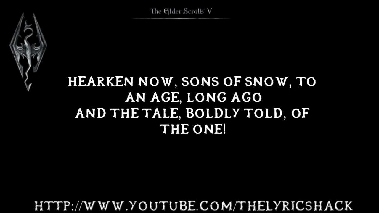 The Elder Scrolls V : Skyrim - Main Theme (English Lyrics) - YouTube