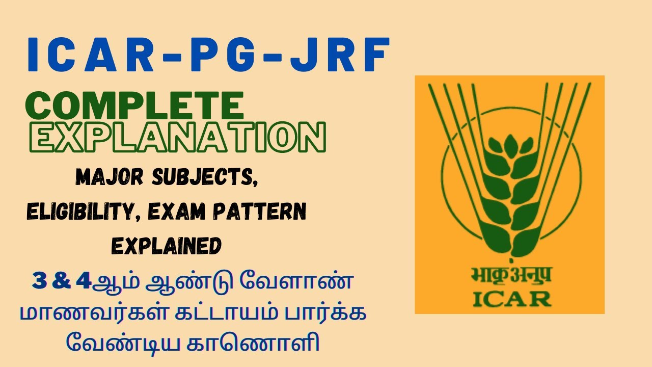 ICAR PG JRF EXAM EXPLAINED|JRF/SRF|JRF EXAM QUESTION PATTER ...