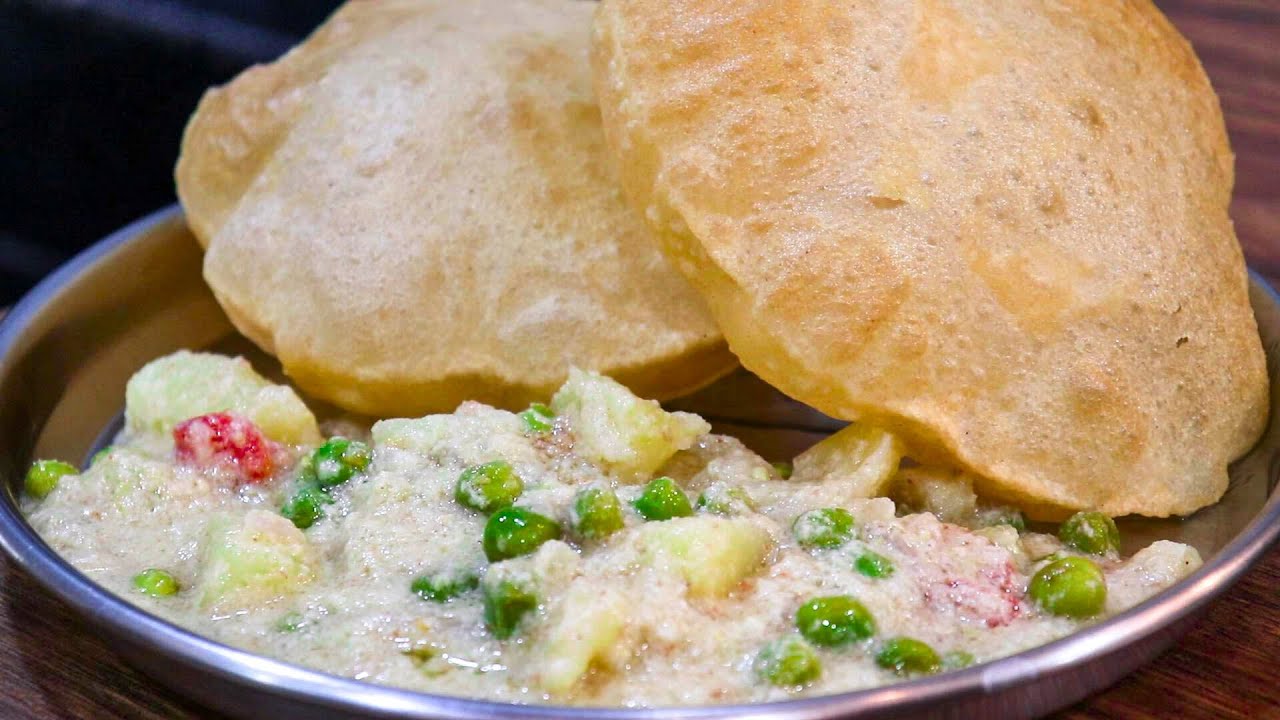 Breakfast Poori With White Kurma | Poori | White Kurma | Easy and ...