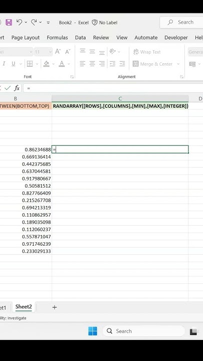 How to generate random number in Excel #shortsvideo #shortvideo #mexcel #ytshorts #microsoft ...