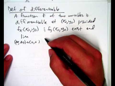 13.4 Differentiability, Continuity, Differentials, Local Linear Approximations (part 1 of 2 ...