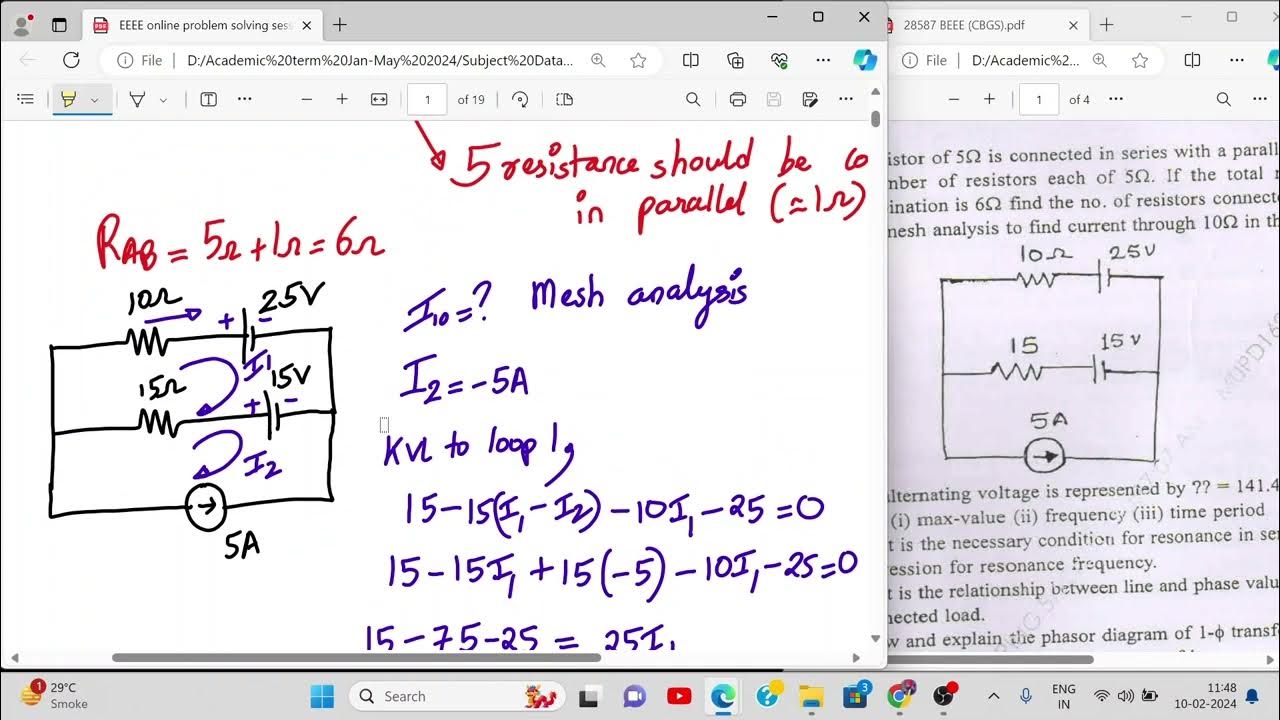 EEEE online problem solving session 2 - YouTube