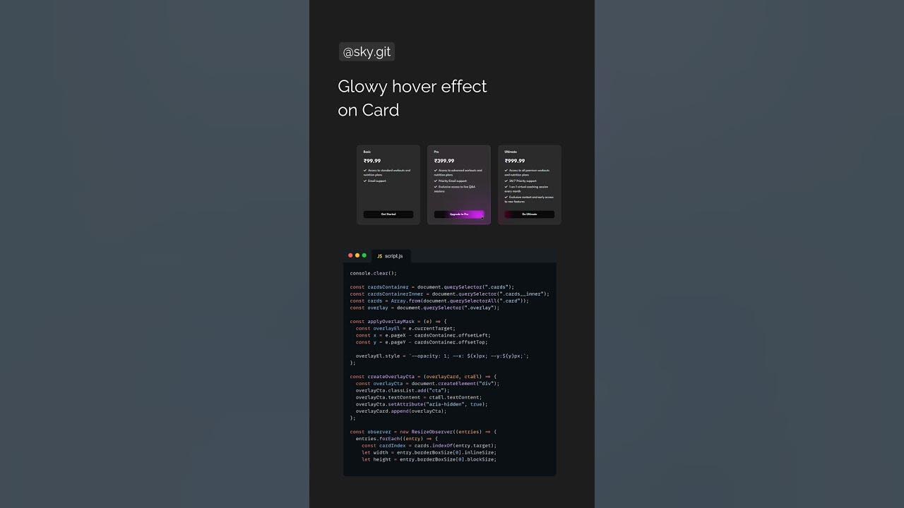 Glowy Hover effect on Card | #codepen - YouTube
