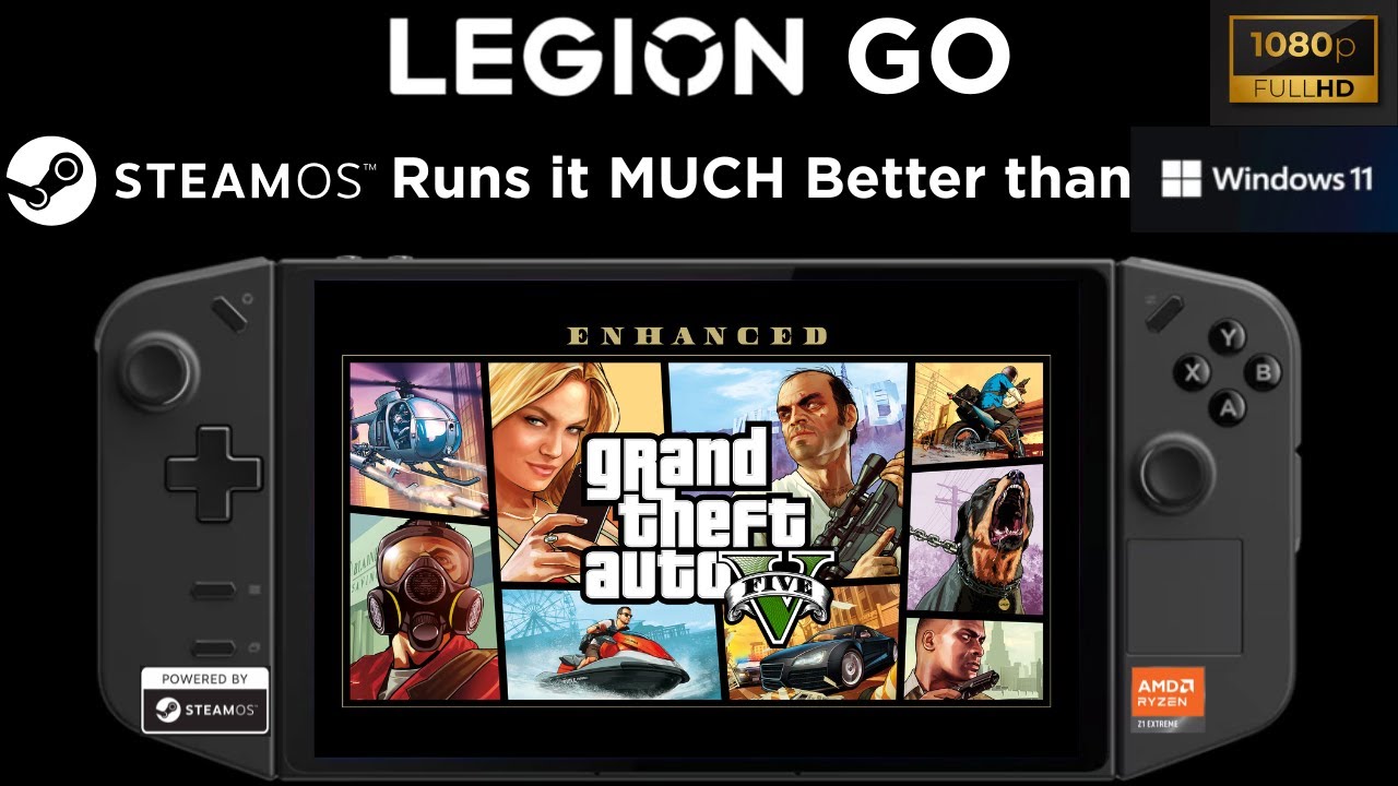 GTA V Enhanced | Legion Go Z1E | 1080p | Steam OS 3.7.9 Holo. Beta ...