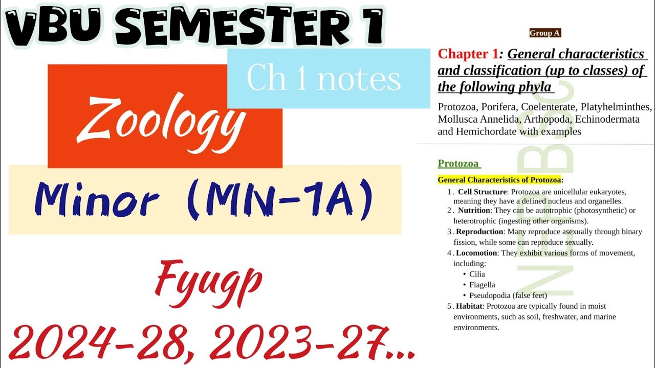 General characteristics....Zoology Minor (MN-1A) Semester 1 chapter 1 Vbu Fyugp 2023-27, 2024-28 ...