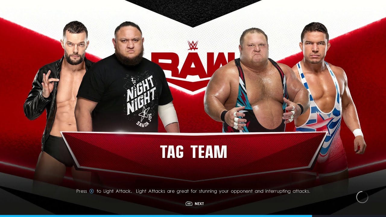 WWE 2K22 Fin Balor & Samoa Joe Vs Chad Gable & Otis Tag Team Match ...