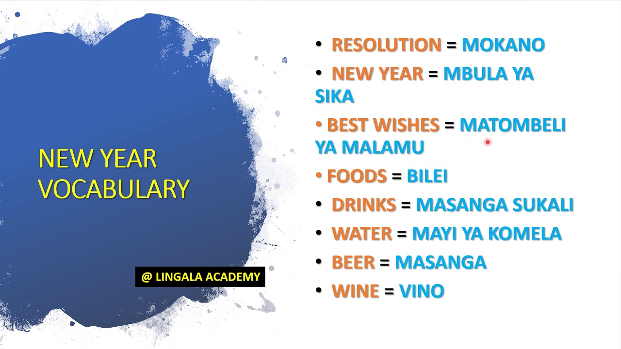 Lingala Lesson - NEW YEAR VOCABULARY - YouTube