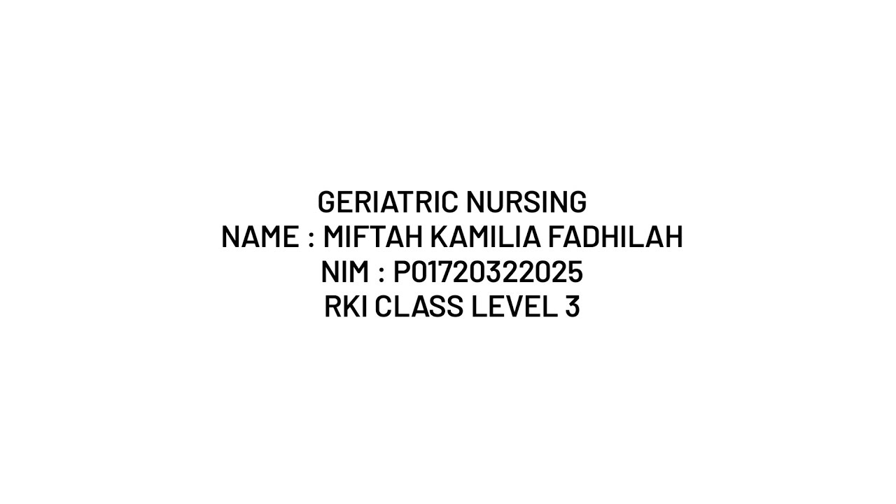 Geriatric Nursing : Journal Review (Nursing Care for elderly) - YouTube
