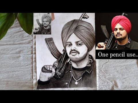 Sidhu Moose Wala Drawing || How to draw Sidhu Moose Wala || Sidhu Moose ...