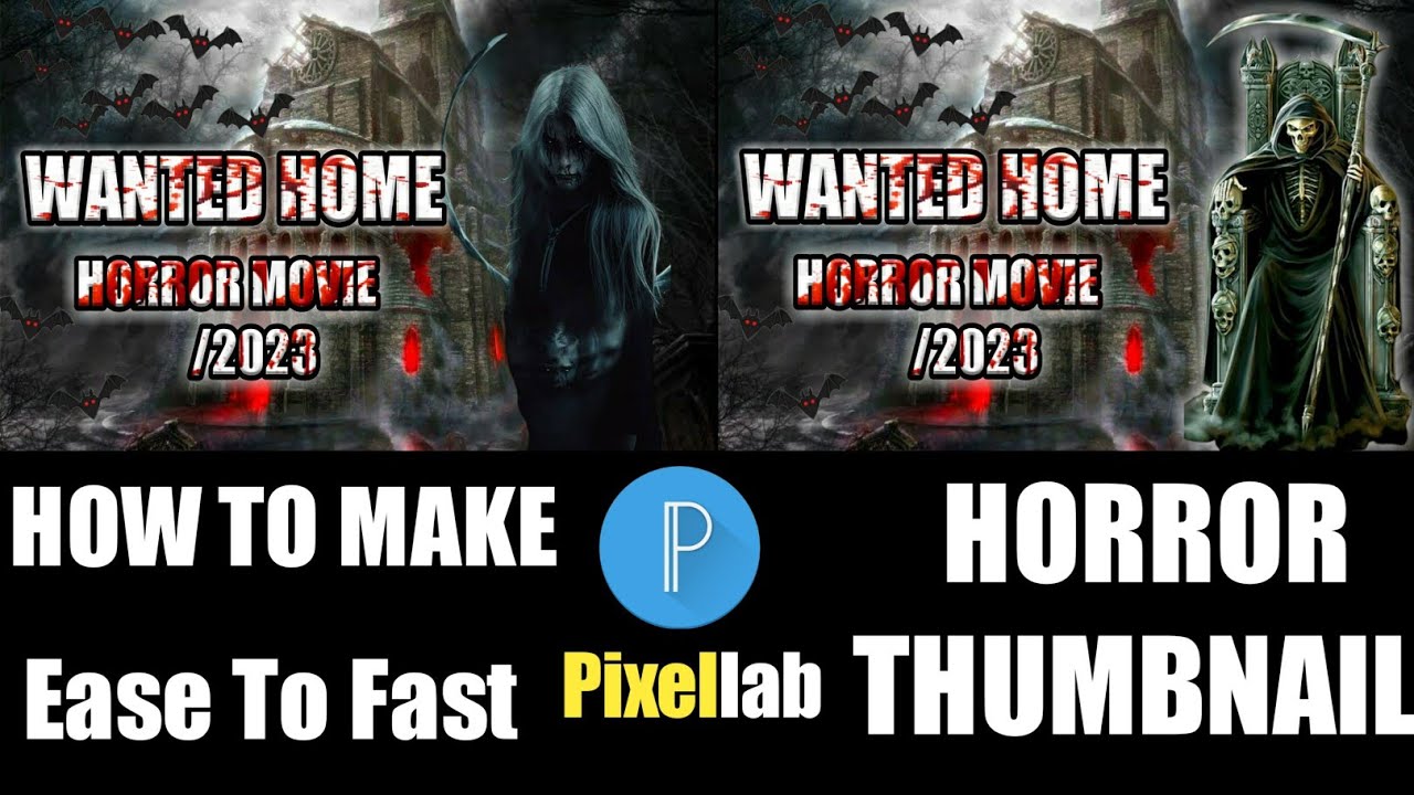 How To Make Horror Movie Thumbnail pixellab se Thumbnail kese banay ...