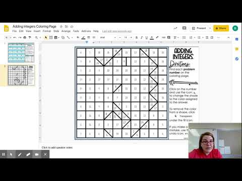 Video Directions for Adding Integers Google Slides Coloring Sheet - YouTube