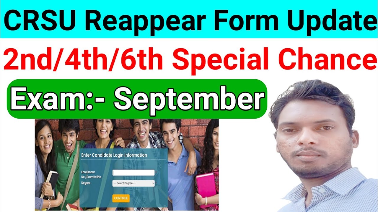 crsu 2nd 4th 6th sem reappear form online 2024 | crsu reappear ...