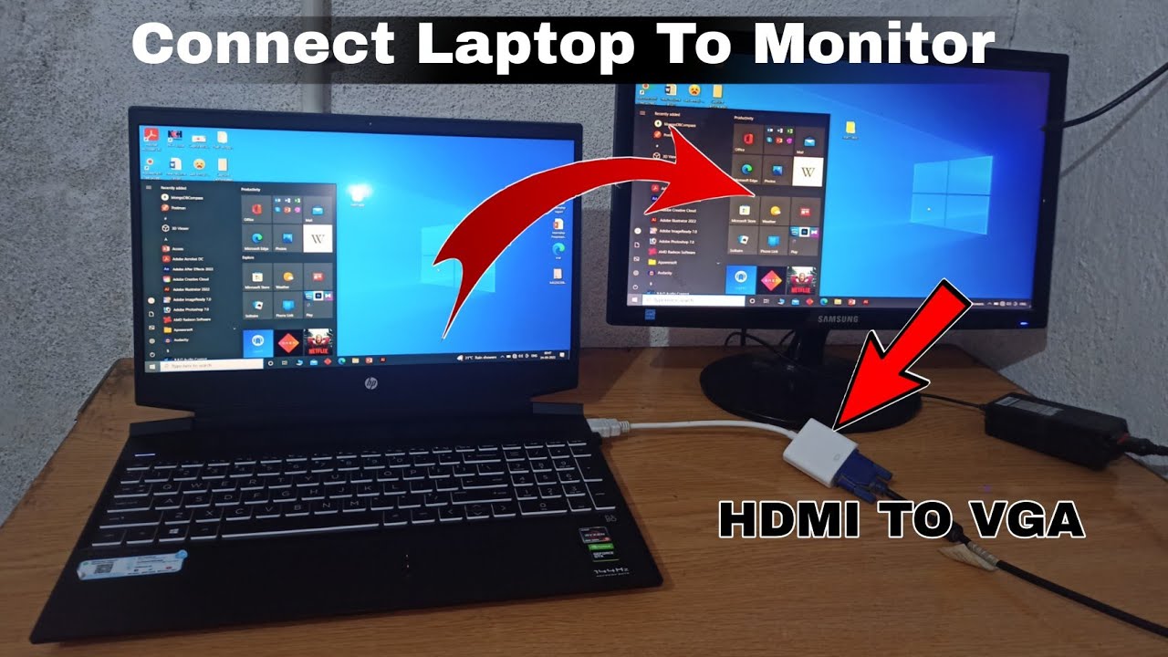 How To Connect Laptop To Monitor Use Monitor As A Second Screen how-to-connect-laptop-to-monitor-use-monitor-as-a-second-screen