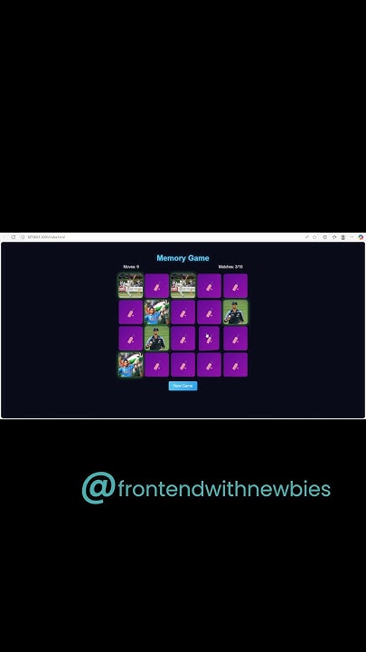 Memory game using #htmlcss #js - YouTube