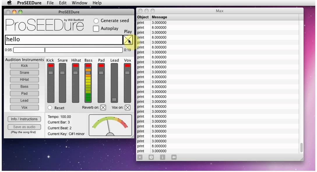 ProSEEDure chiptune style music generator for Mac OS X - YouTube